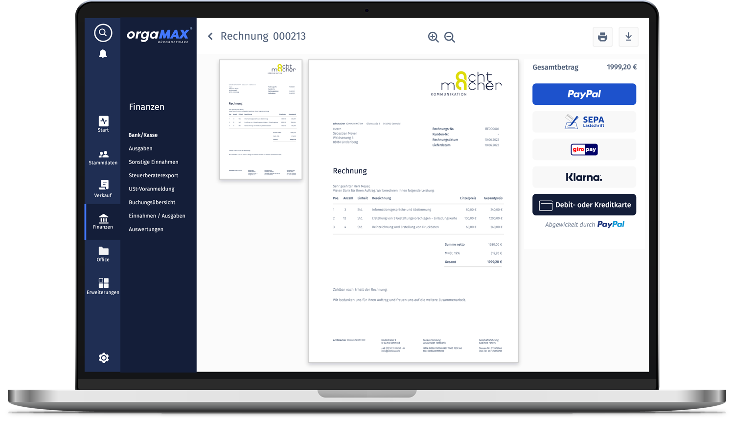 Kunden das Bezahlen einfach machen: Rechnung online mit Payment-Option