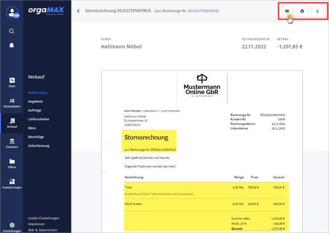 Rechnungskorrekturen, Stornorechnung, Gutschrift und Zahlungserstattung